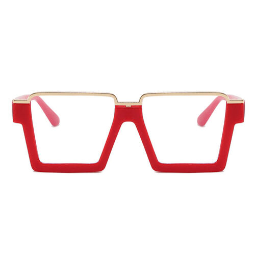 Une Square Red Glasses - Aoolia.com