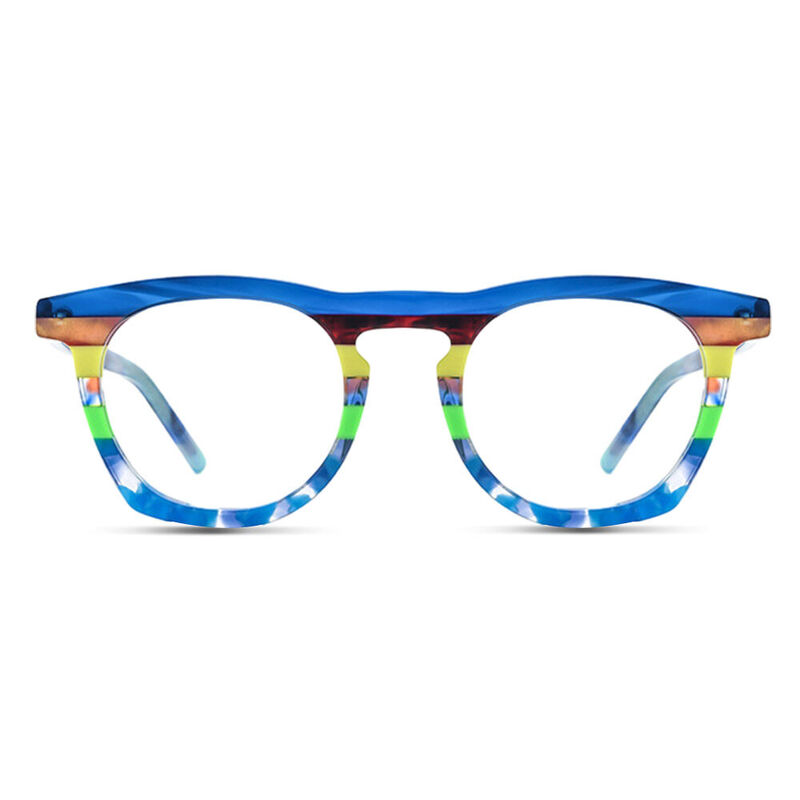 Myrna Round Blue Glasses
