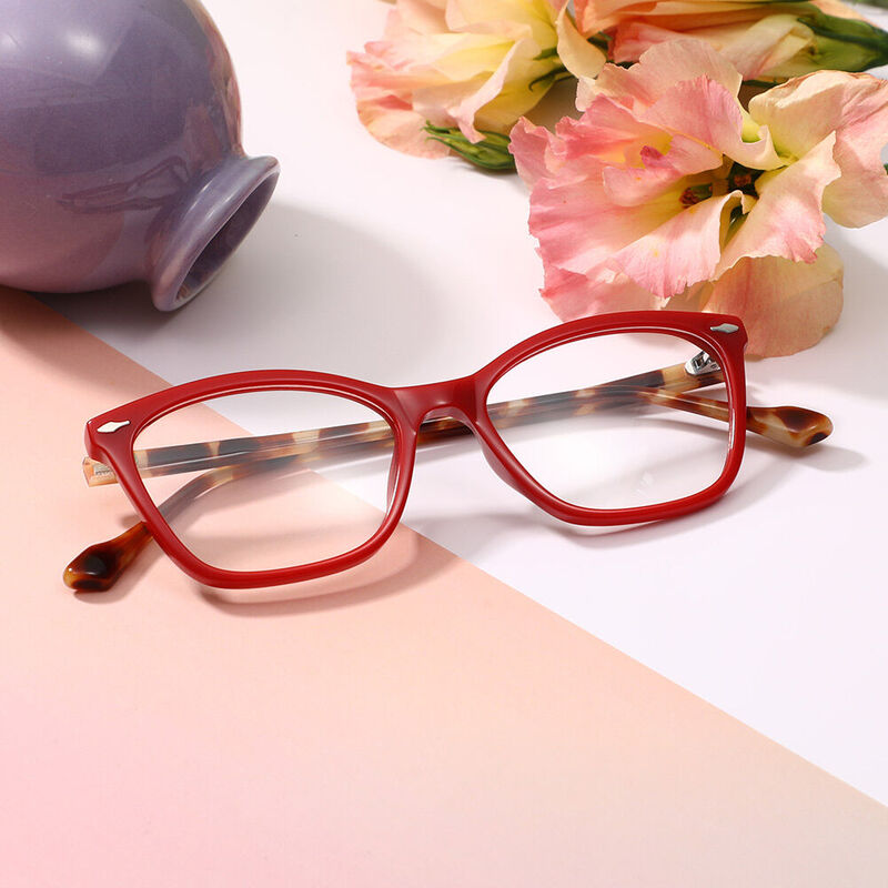Marico Cat Eye Red Glasses - Aoolia.com
