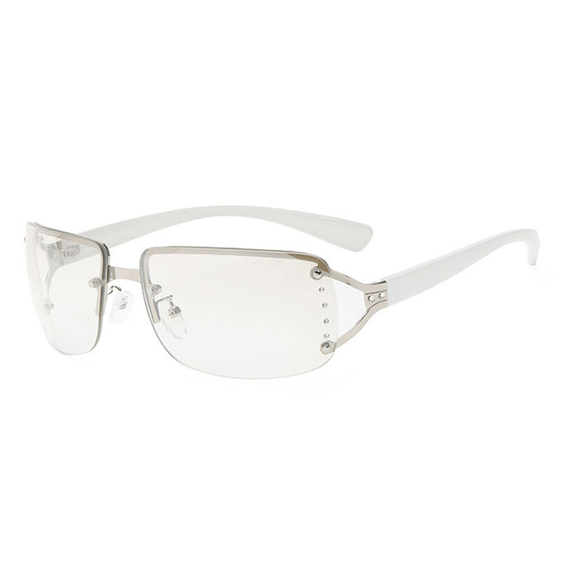 Moira Rectangle White Sunglasses - Aoolia.com
