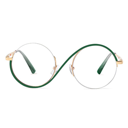 Hilary Round Green Glasses - Aoolia.com