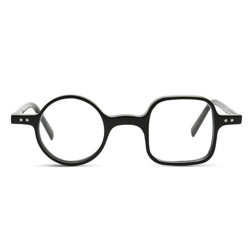 George Round Square Black Glasses - Aoolia.com