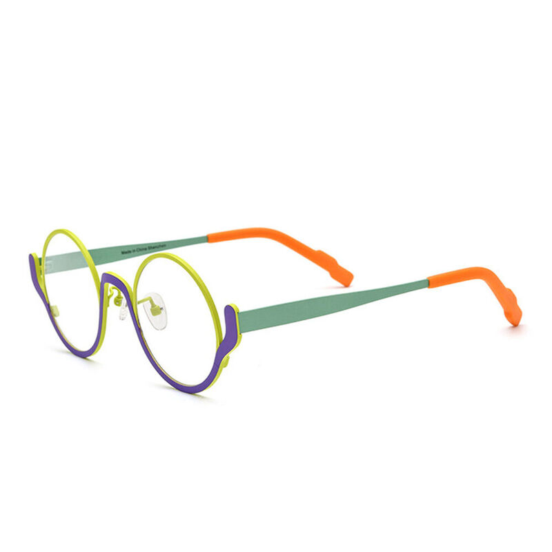 Ireno Round Purple Glasses