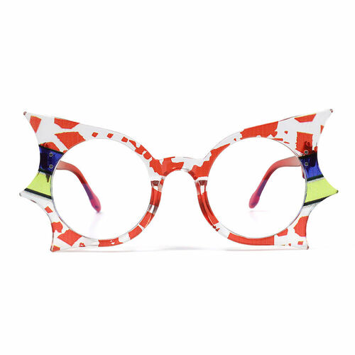 Tess Geometric Red Glasses