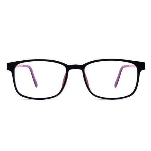 Julius Rectangle Black Red Glasses