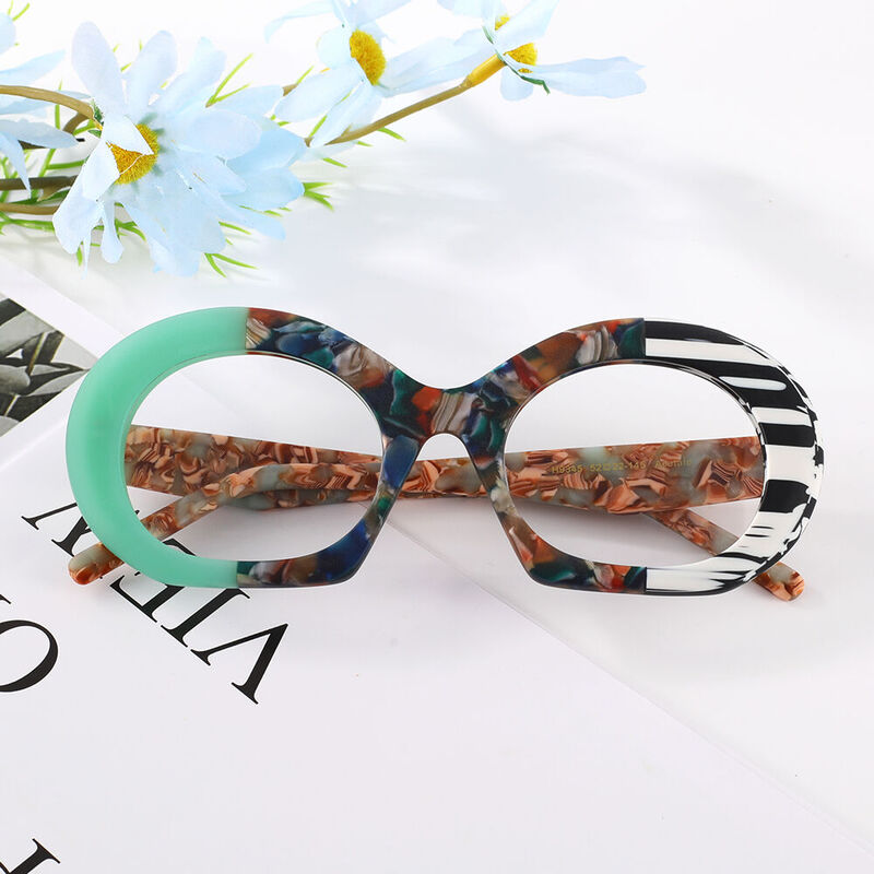 Camp Oval Green Glasses