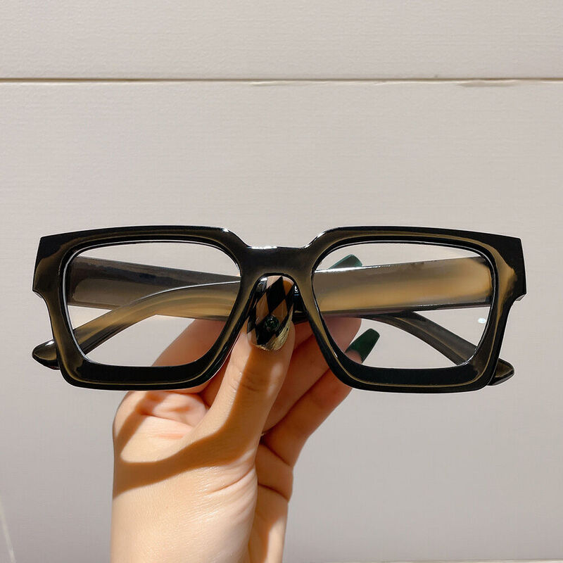 Coral Square Black Glasses - Aoolia.com